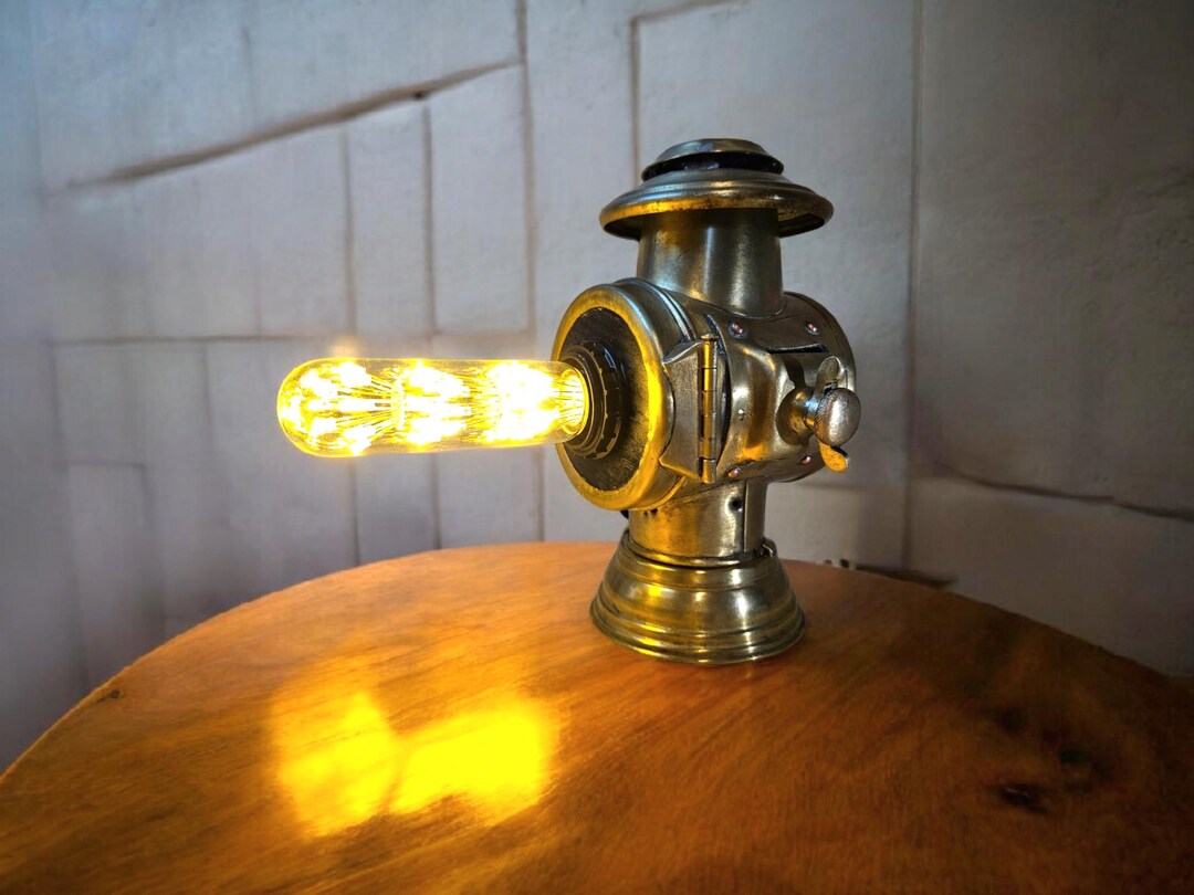 Antique Brass Genie Lamp With LED Bulb Fireworks Upcycling - Etsy
