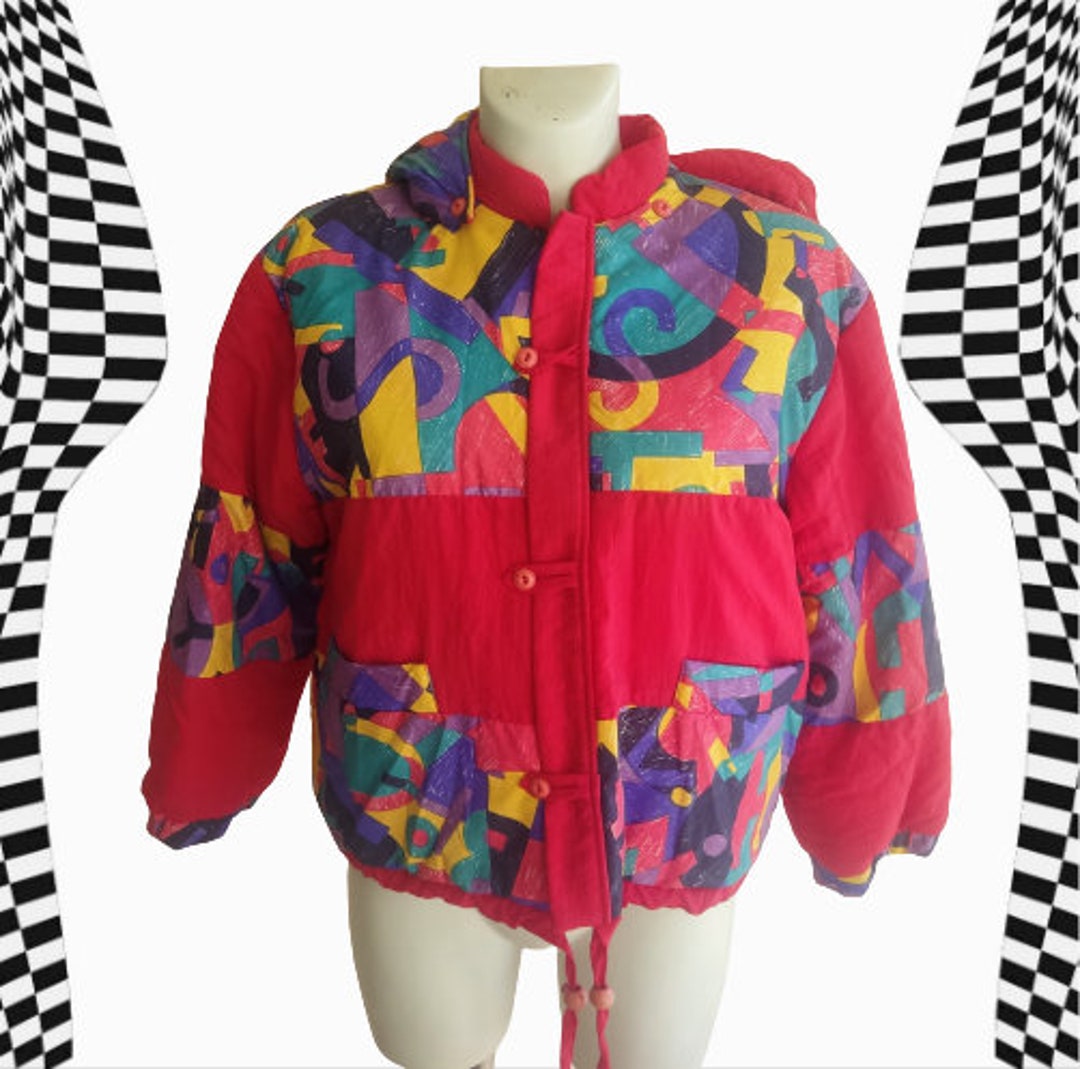 Vintage Unisex Kids Jacket/ Brand: Alouette/ Multicolored 90s Block ...