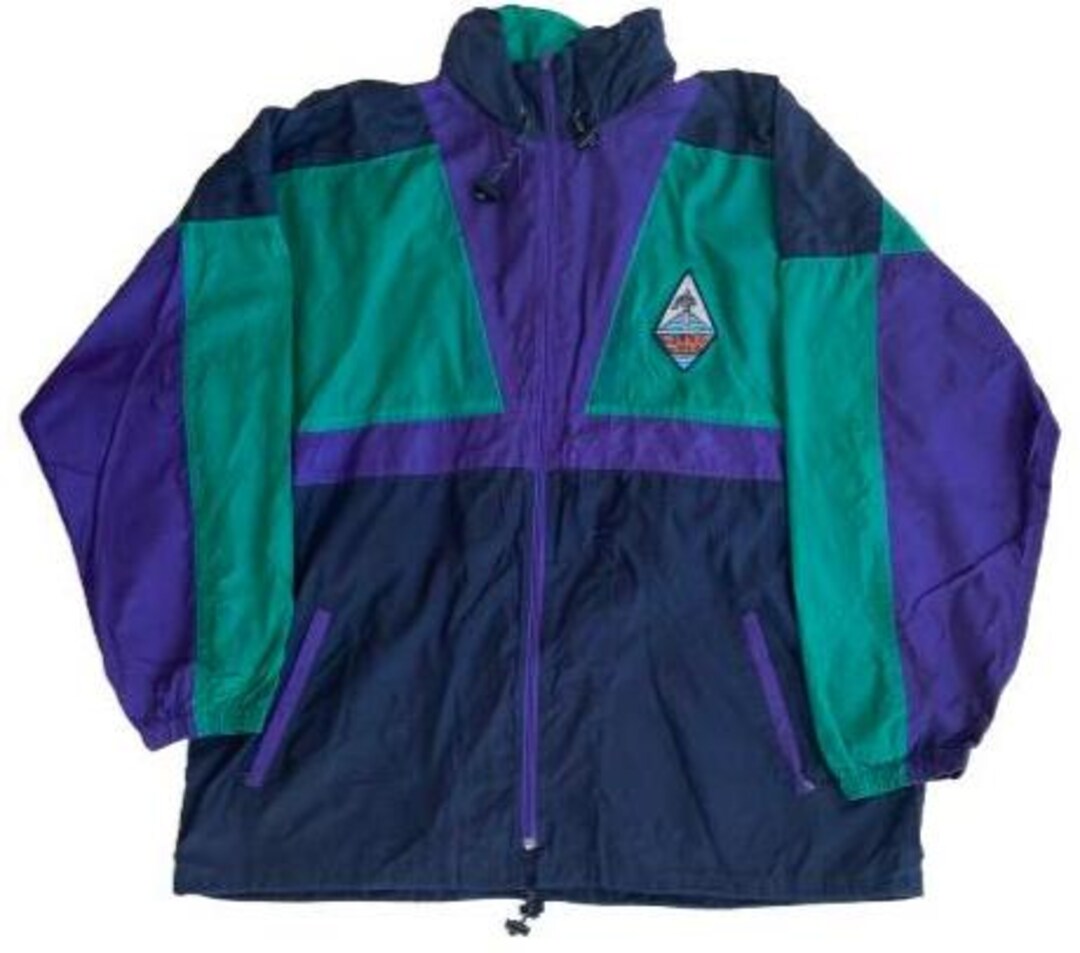 Vintage Unisex Rainwear Jacket /zanbo Brand/ 80s 90s Waterproof Coat/ Blue Purple Green Old ...