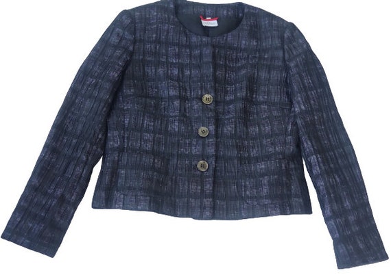 Vintage Unique women Blazer/ Black with Vertical Deta… - Gem