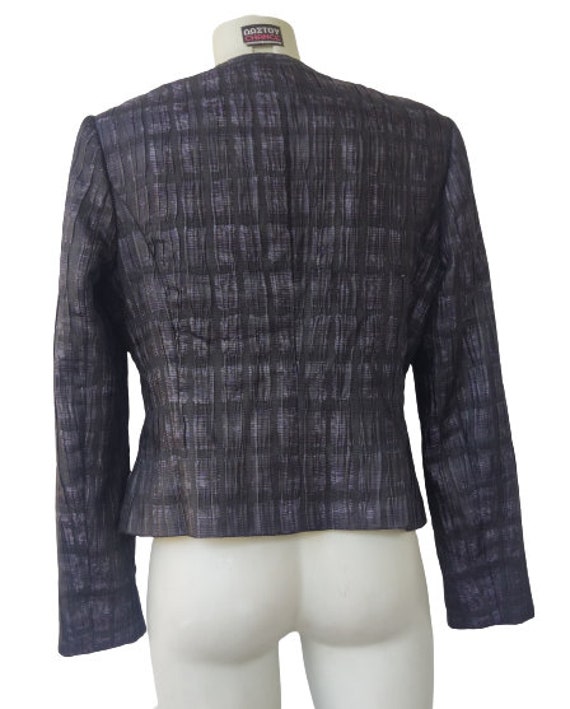 Vintage Unique women Blazer/ Black with Vertical Deta… - Gem