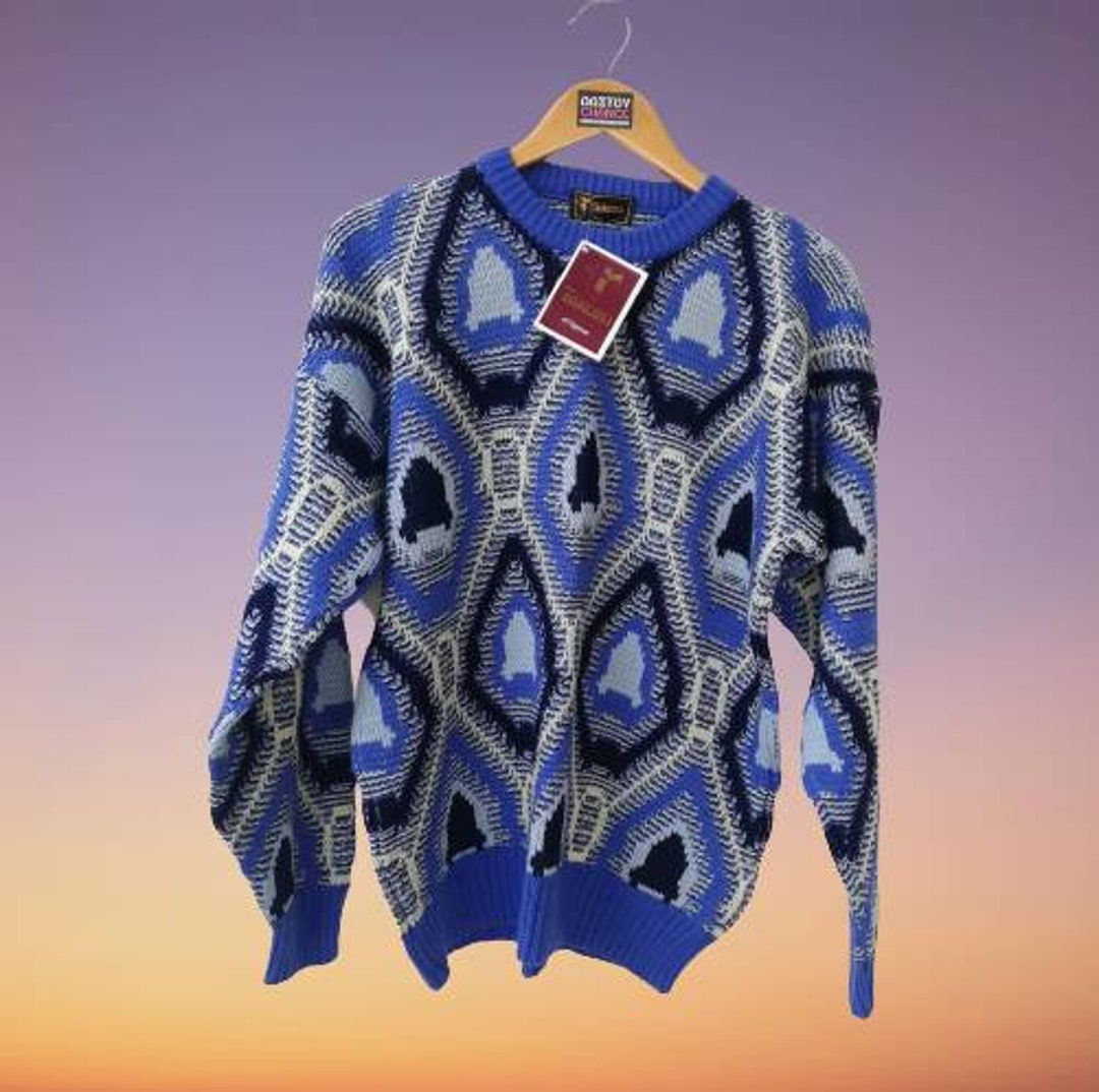 Vintage Unique Knitted Sweater/ Brand New/ Made in Cyprus/ Trikoza ...