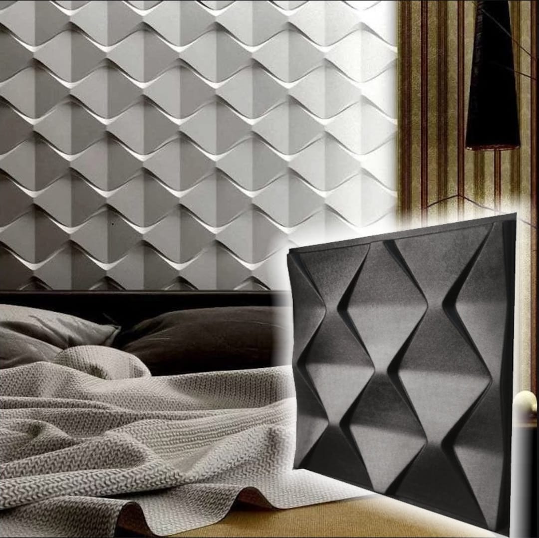 Pyramids - Plastic Mold for Decorative 3D Wall Panel for Gypsum or ...