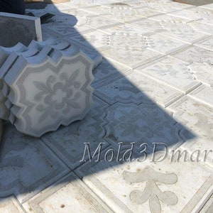 Corner Clover SET Mold for Concrete Paving Slabs, Stone Pattern ...
