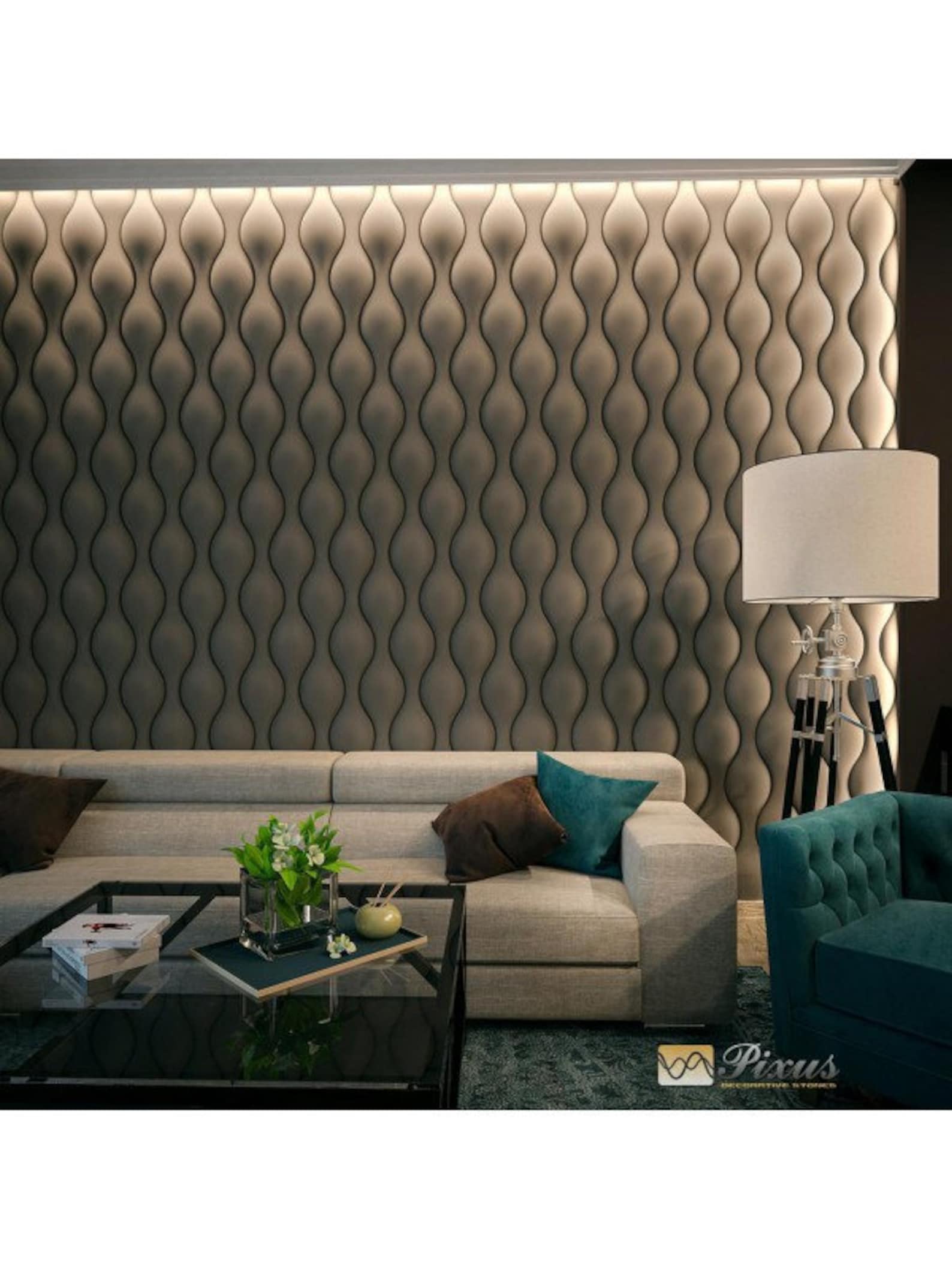 Dew - Plastic Mold for Decorative 3D Wall Panel for Gypsum or Concrete ...