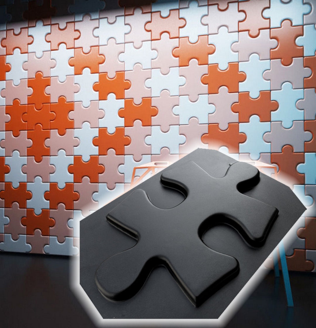 Puzzle - Plastic Mold for Decorative 3D Wall Panel for Gypsum or ...