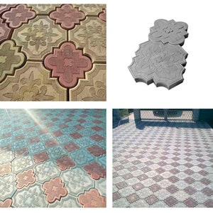 Clover - SET 4 Plastik Mold for Concrete Paving Slabs, Stone Pattern ...