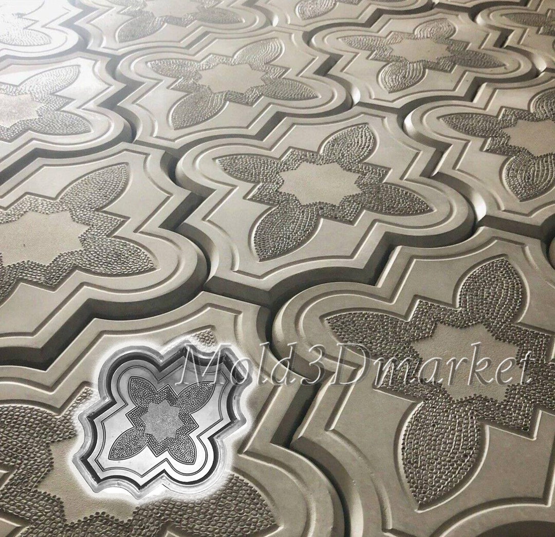 Patterned Clover - Plastic Mold for Concrete Paving Slabs, Concrete ...