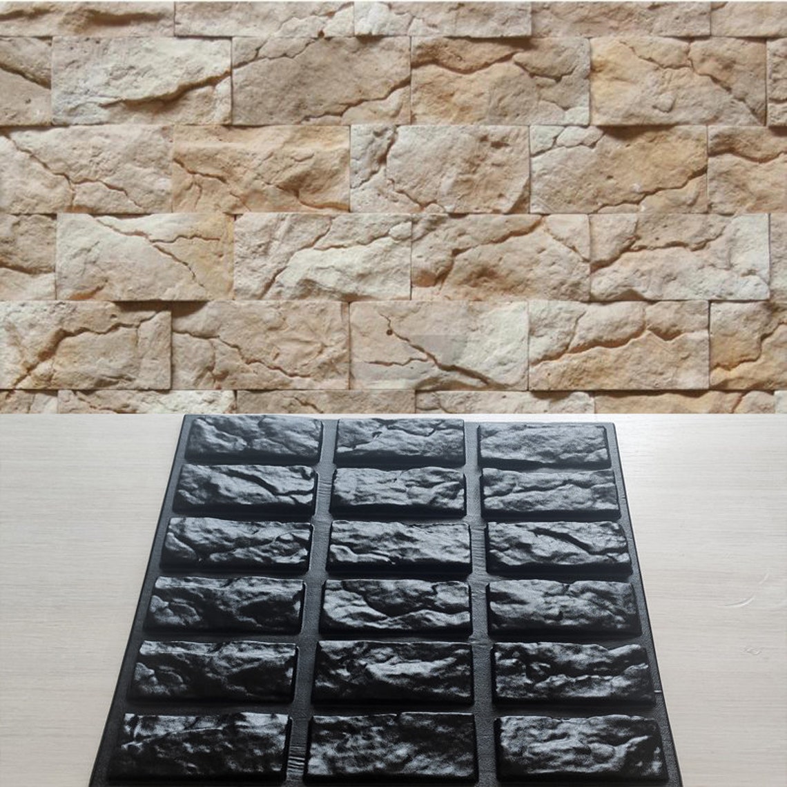 Plastic Mold for Making Decorative Stone Tiles - Bulgarian Slate - DIY ...