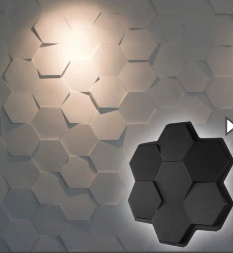Honeycomb - DIY 3D Mold - Decorative Wall Panel Mold for Gypsum ...