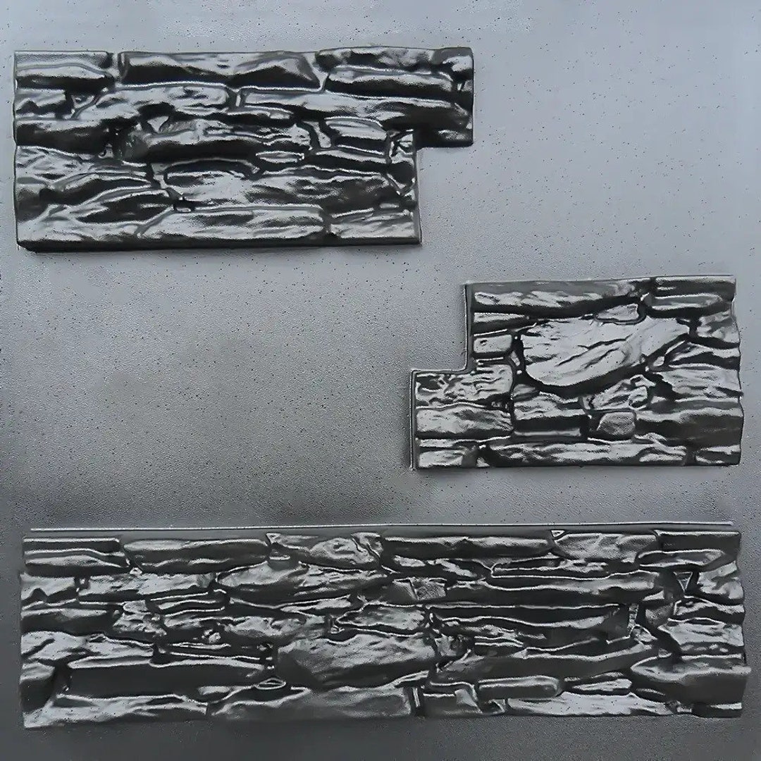 SET 2 Molds Plastic Mold ABS, 3D Tile Panels, Artificial Decorative ...