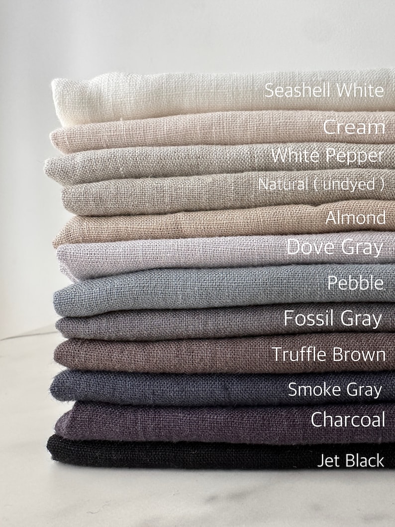 Linen Fabric by the Yard. Certified European Flax & Oeko-tex 100. Mid ...