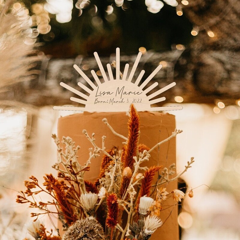 Sun Cake Topper - Etsy