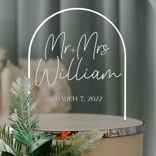 Personalized Acrylic Wedding Cake Topper Arch Boho 4 - Etsy
