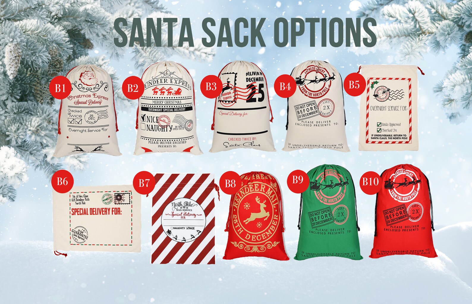 Personalised Santa Sacks Stockings for Christmas Kids Gift | Etsy