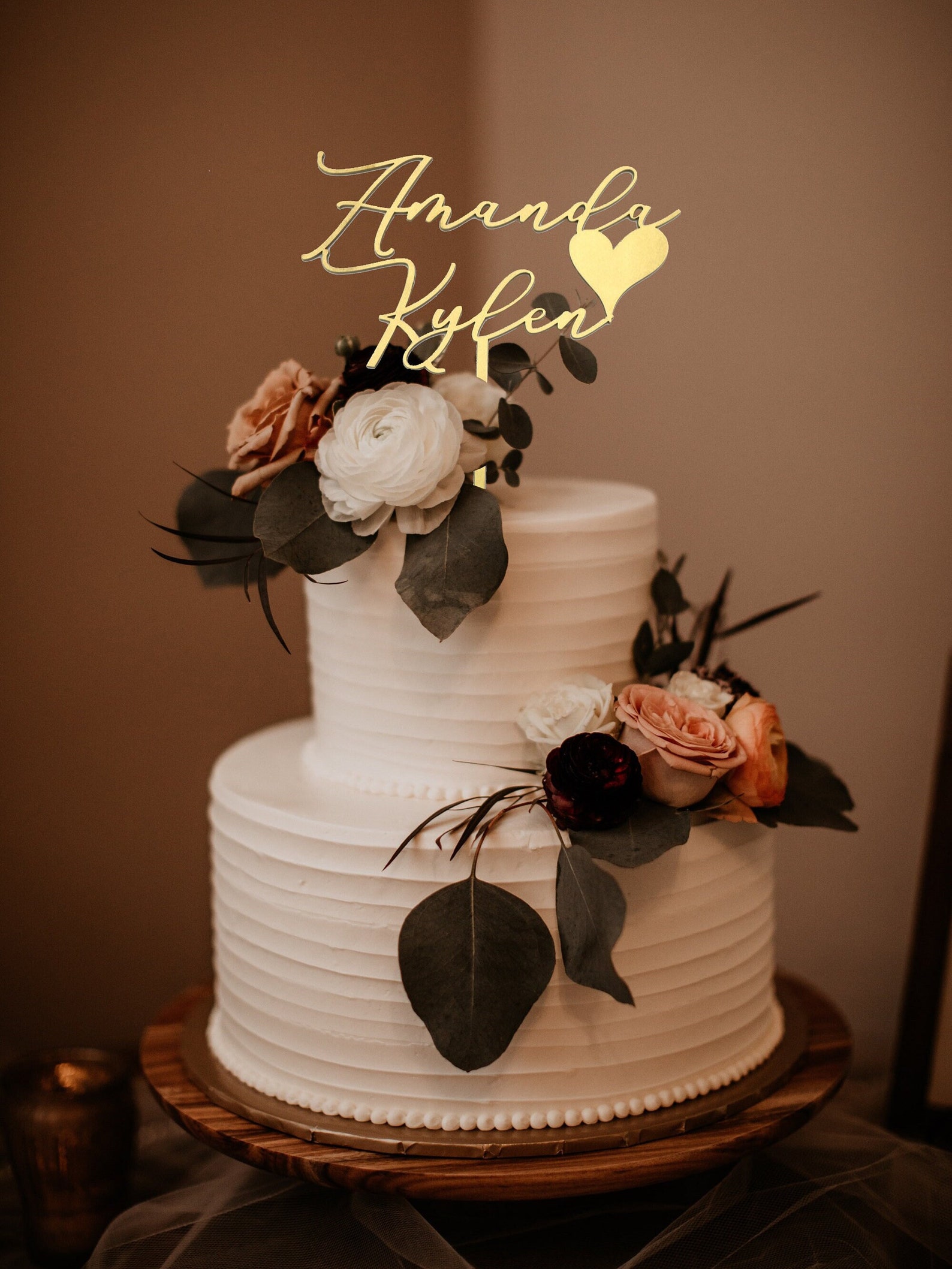 Gold Mr and Mrs Cake Topper Rustic Custom Cake Topper - Etsy
