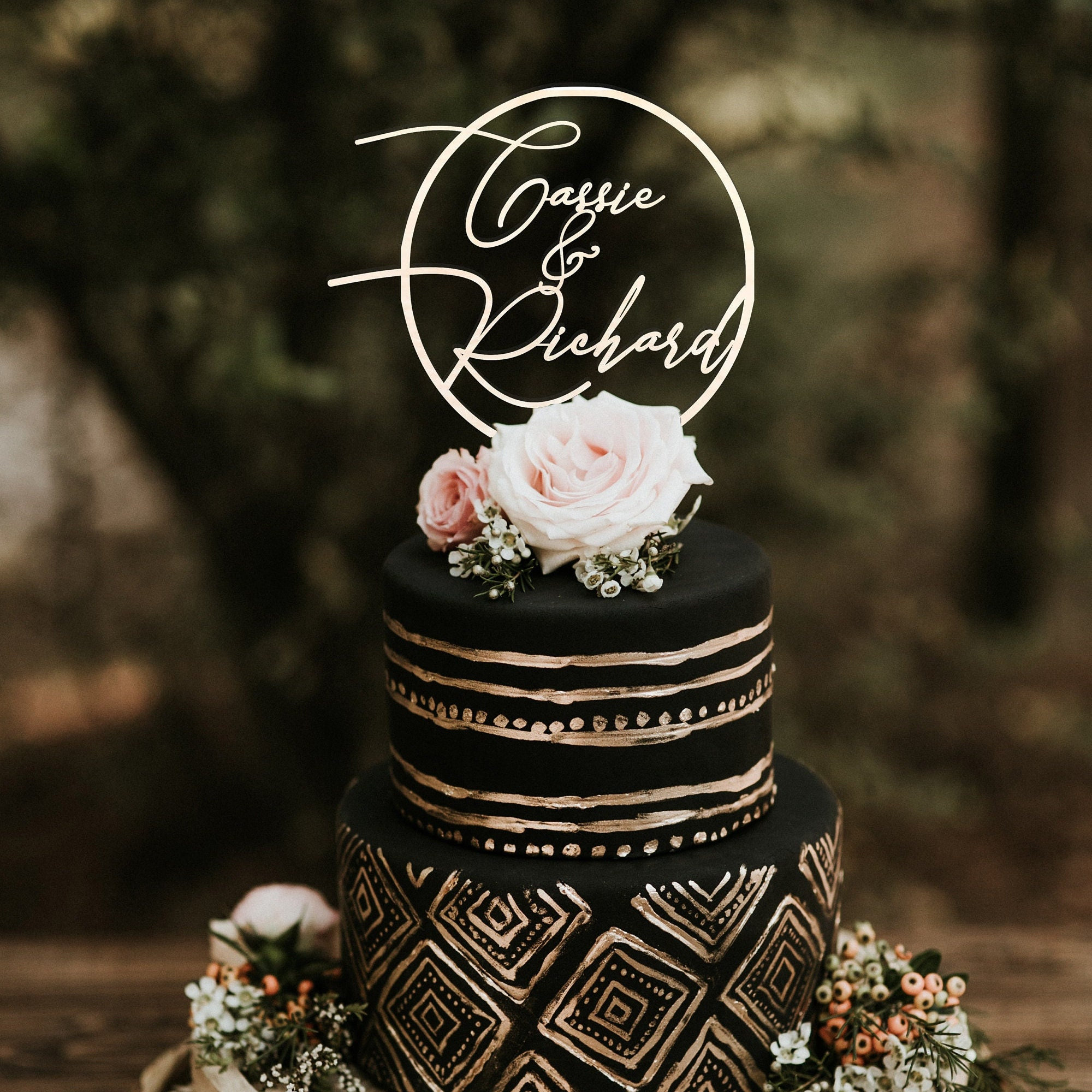 Personalized Wedding Cake Topper in Frame Rustic Custom - Etsy