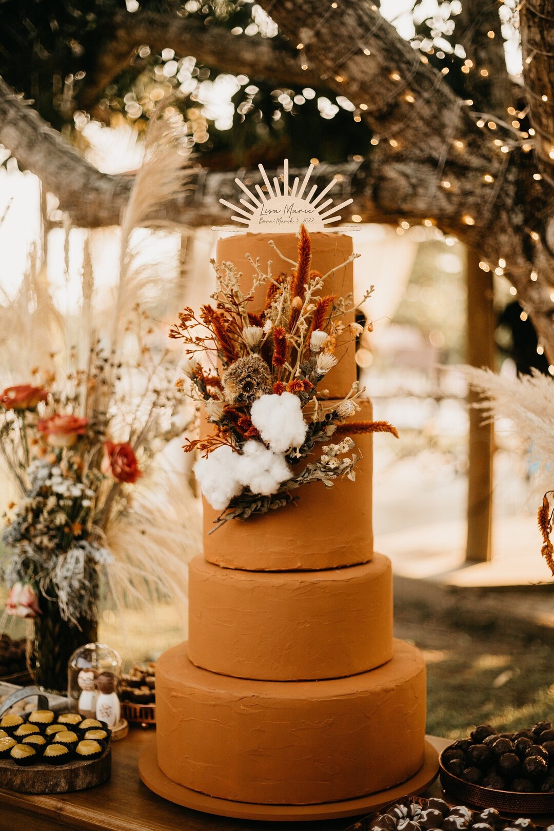 Sun Cake Topper / Personalized Wedding Cake Topper / Rustic Wedding ...