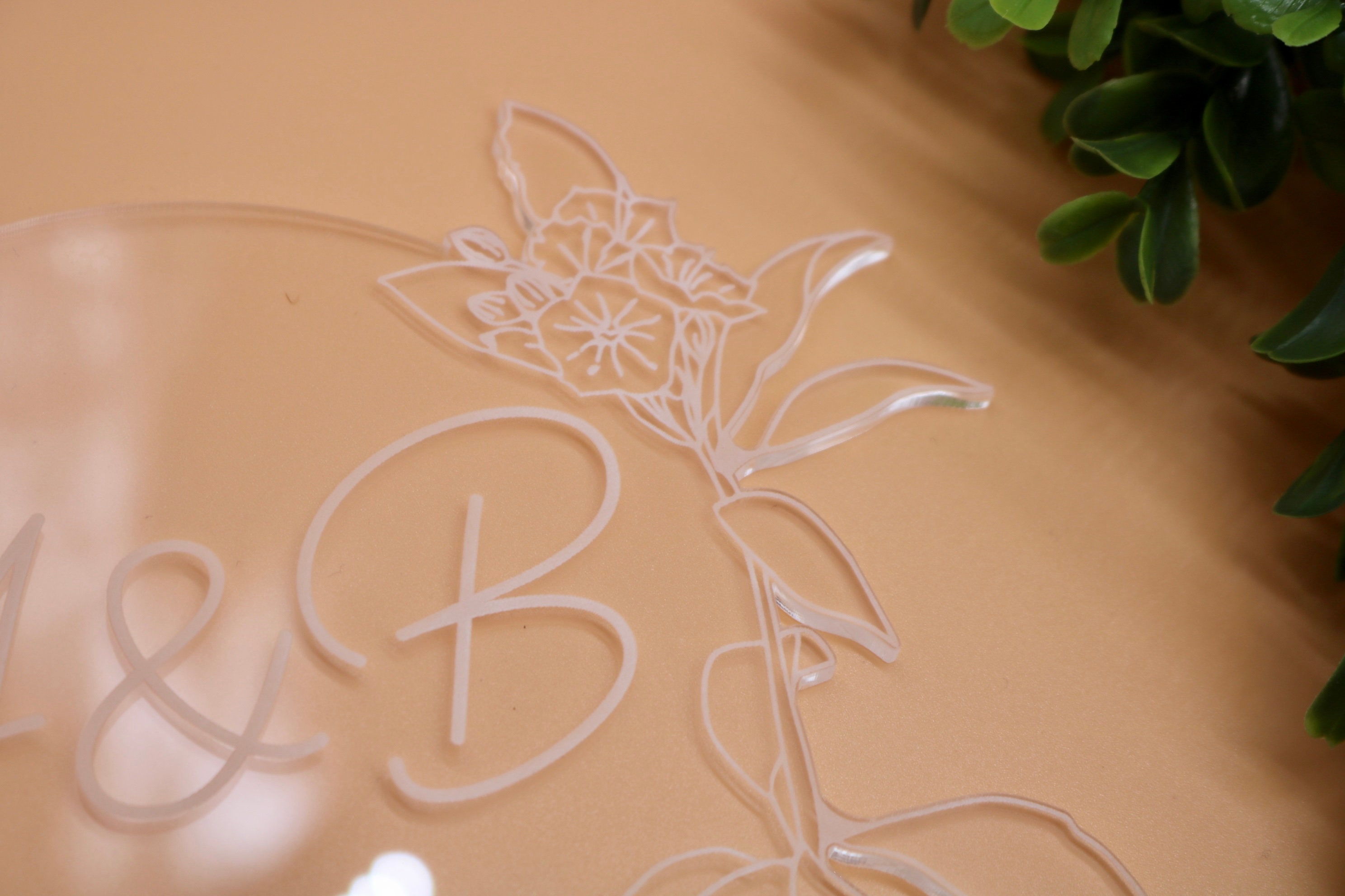 Personalized Acrylic Wedding Cake Topper Clear Floral Cake - Etsy