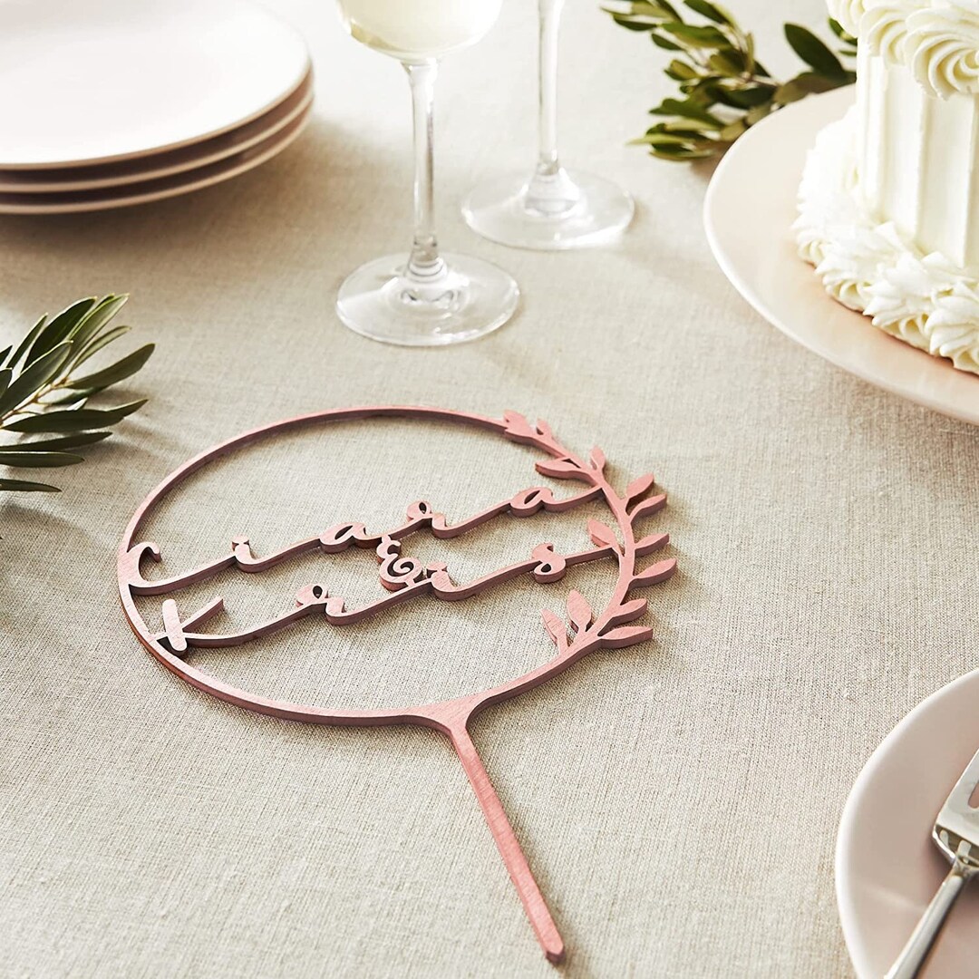 Gold Wedding Cake Topper - Gold / Silver / Rose Gold or Natural Wood ...