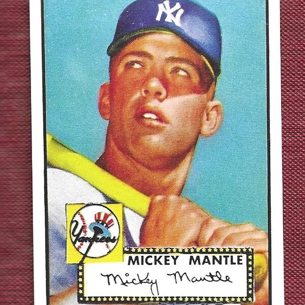 Mickey Mantle Reprint Cards - Etsy
