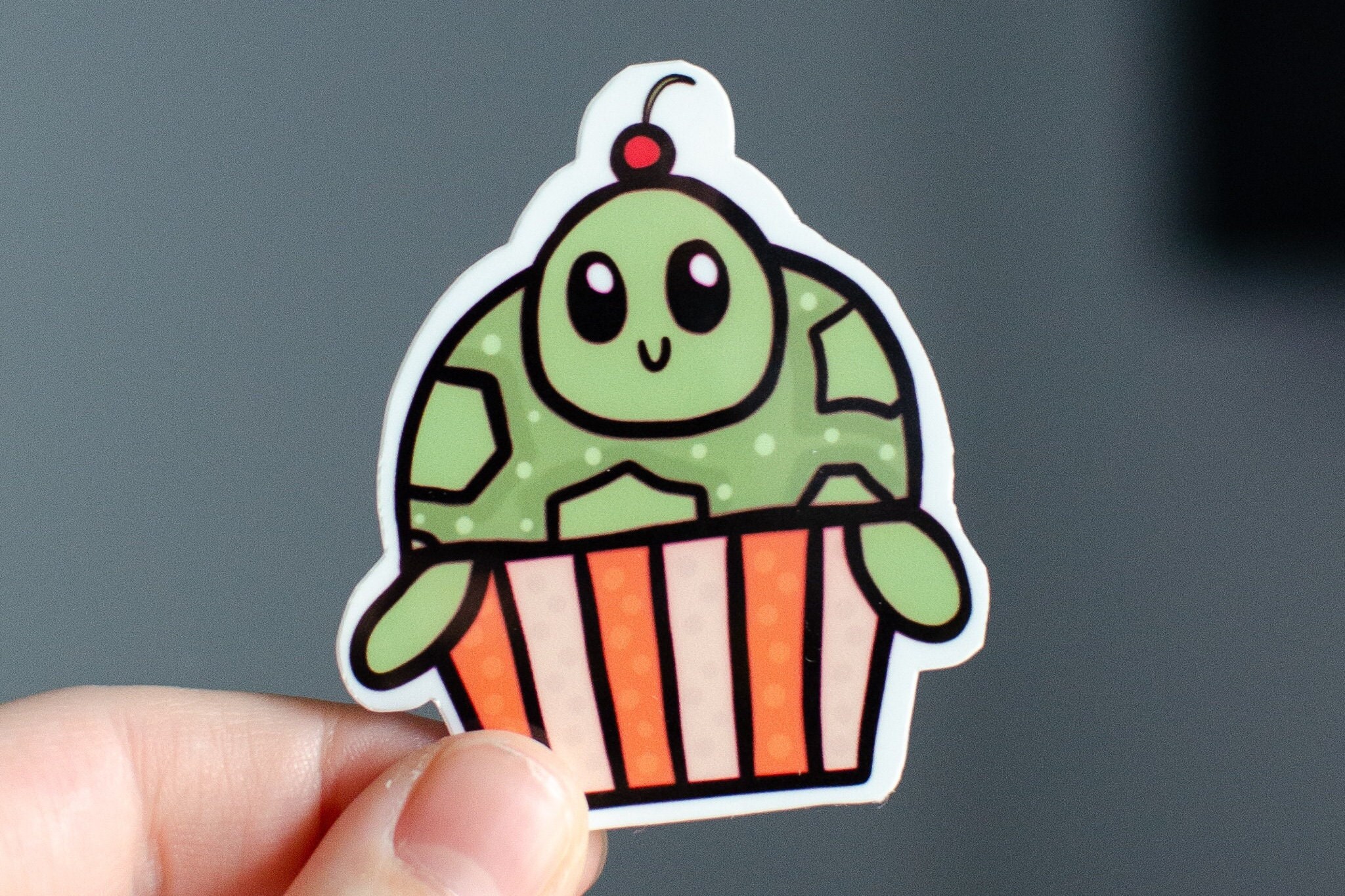 Turtle Cupcake Sticker Laptop Stickers Vinyl Decal - Etsy