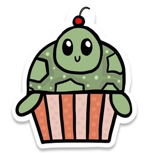 Turtle Cupcake Sticker Laptop Stickers Vinyl Decal - Etsy