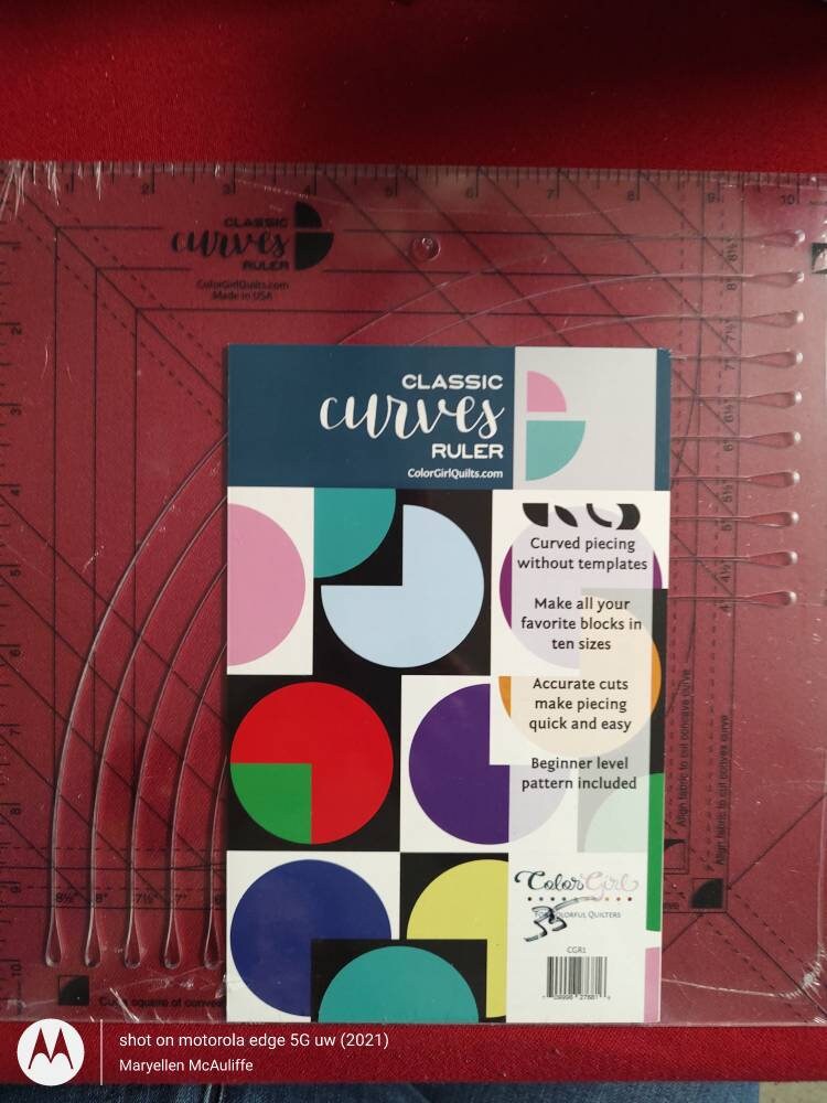 Classic Curves Ruler by Color Girl Quilts Tool for Drunkards Path ...