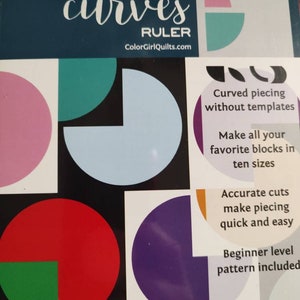 Classic Curves Ruler by Color Girl Quilts Tool for Drunkards Path ...