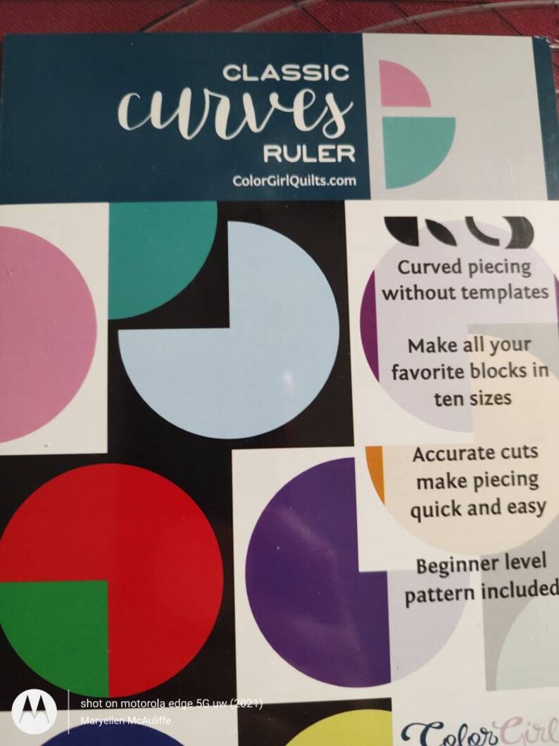Classic Curves Ruler by Color Girl Quilts Tool for Drunkards Path ...