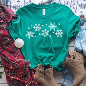 Snowflake Shirt, Glitter Snowflake Shirt, Christmas Shirt, Womens ...