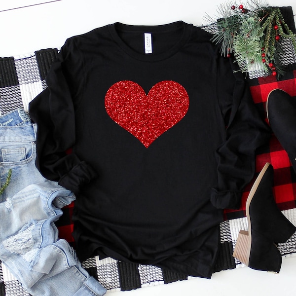 Red Glitter Hearts - Etsy