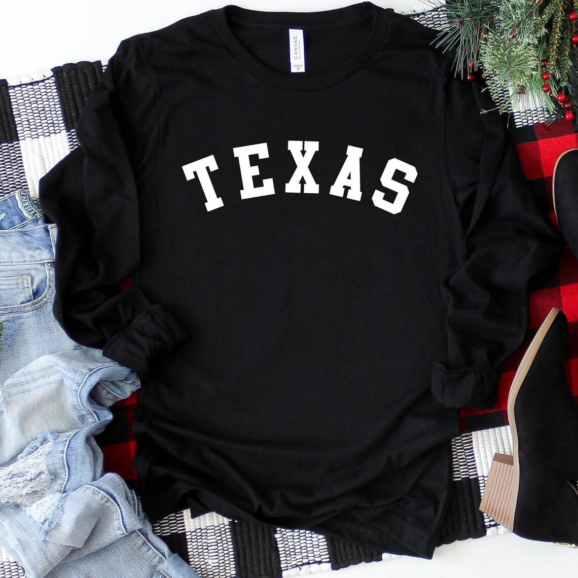 Camisa de Texas camisa de manga larga de Texas camiseta de | Etsy