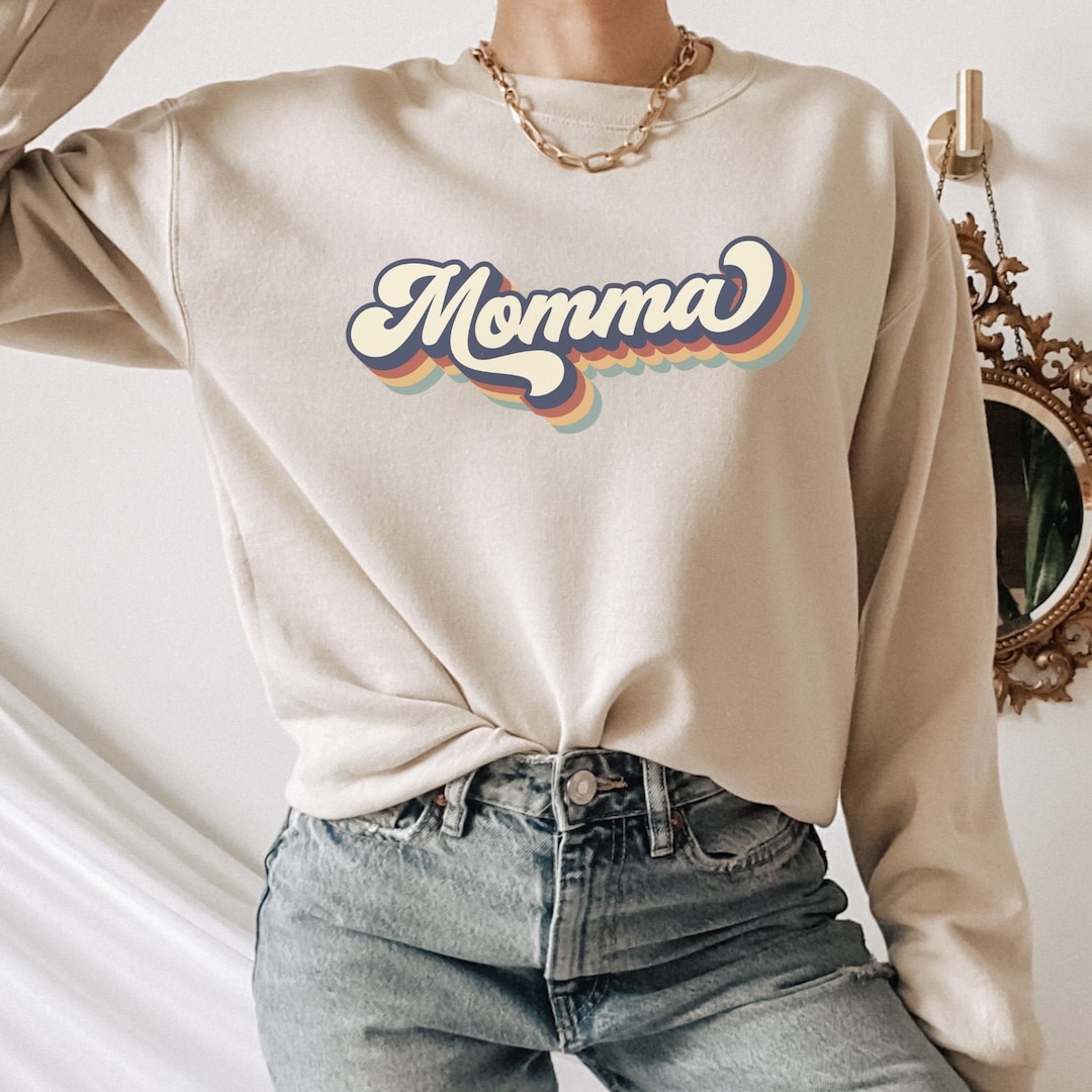 Momma Sweatshirt, Mom Sweater, Retro Momma Shirt, Mama Crewneck, New ...