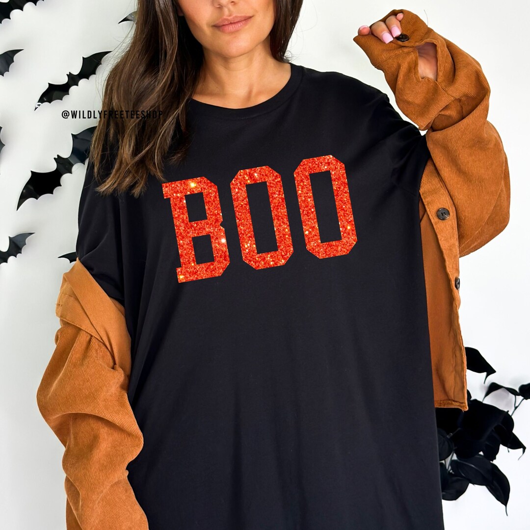 Comfort Colors® Glitter Boo Halloween Shirt, Womens Halloween Shirts ...