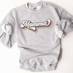 Momma Sweatshirt, Mom Sweater, Retro Momma Shirt, Mama Crewneck, New ...