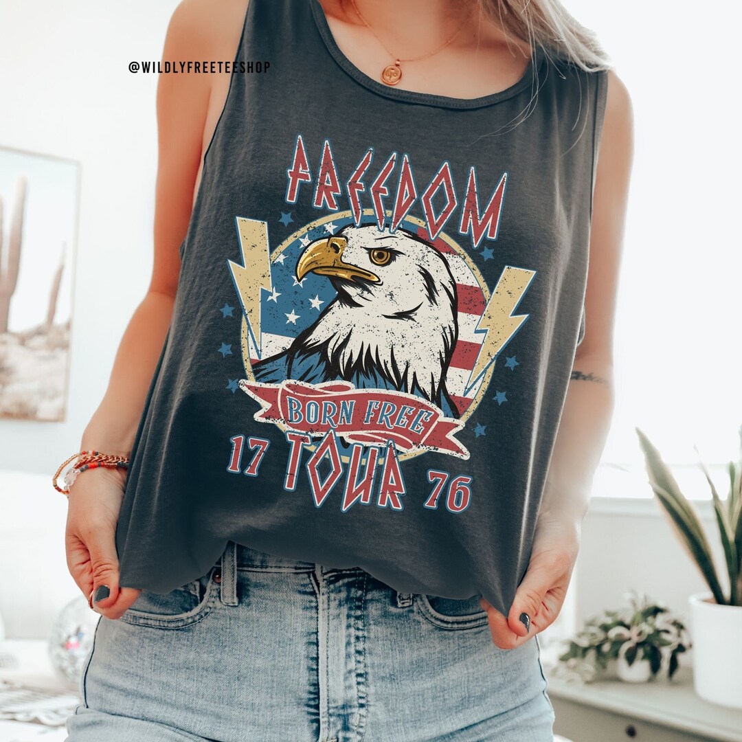 Patriotic Eagle Freedom Tour Tank Top: 4th of July USA Comfort Colors ...