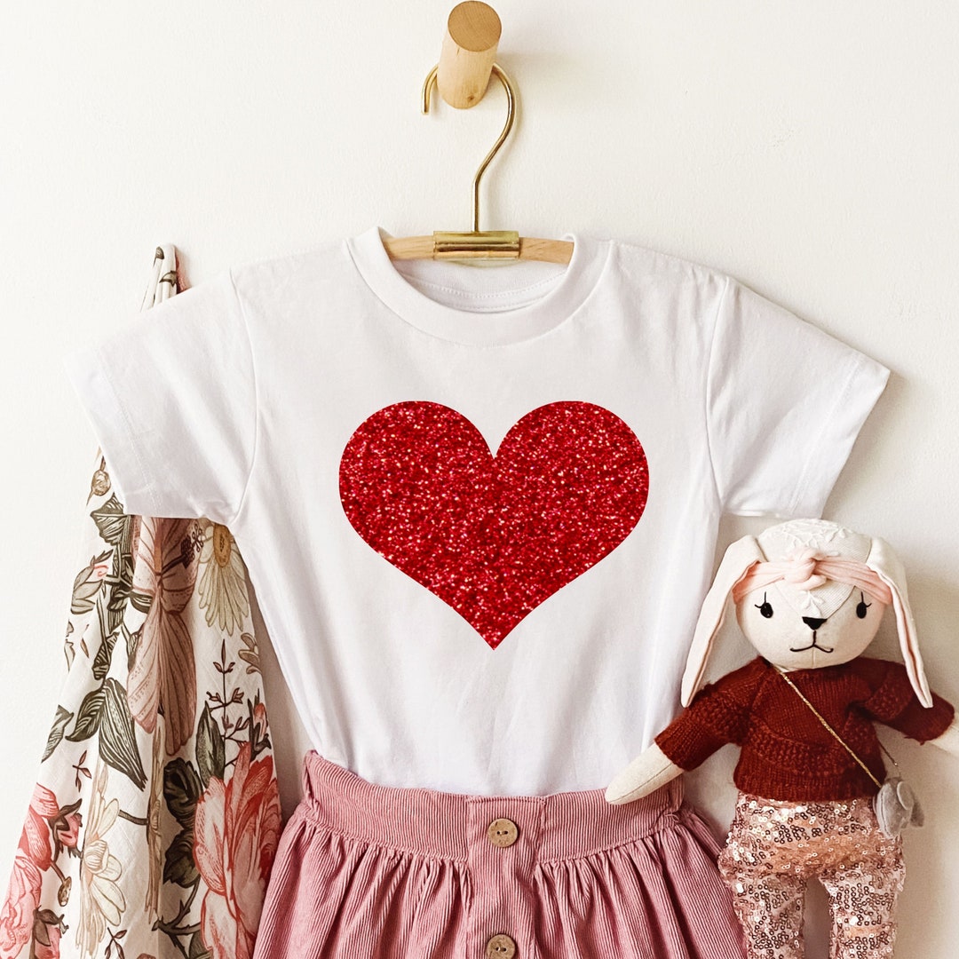 Girls Valentines Shirt, Toddler Girl Valentines Day Heart Tshirt, Red ...