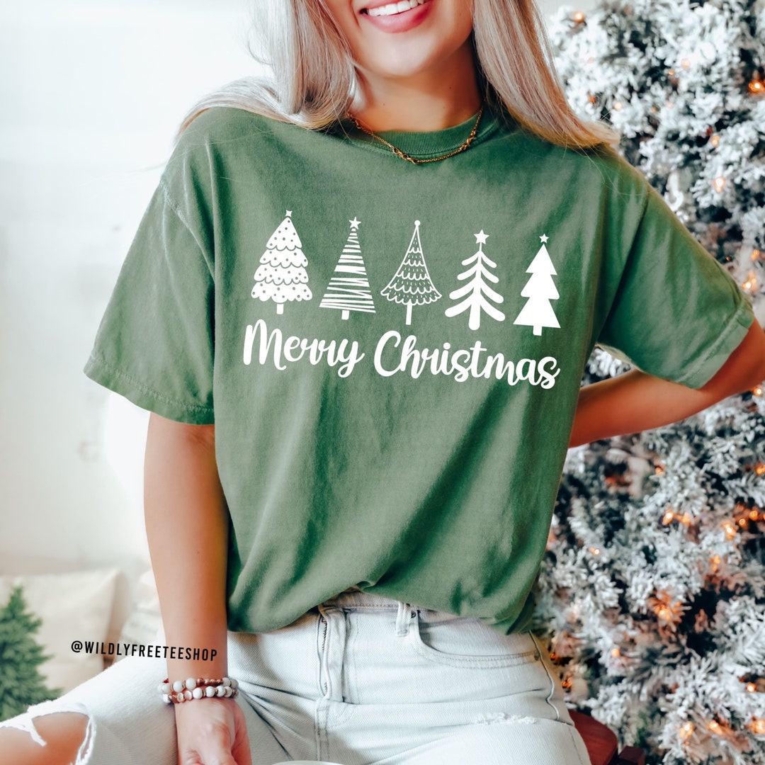 Comfort Colors® Merry Christmas Shirt, Christmas Trees Shirt, Merry ...