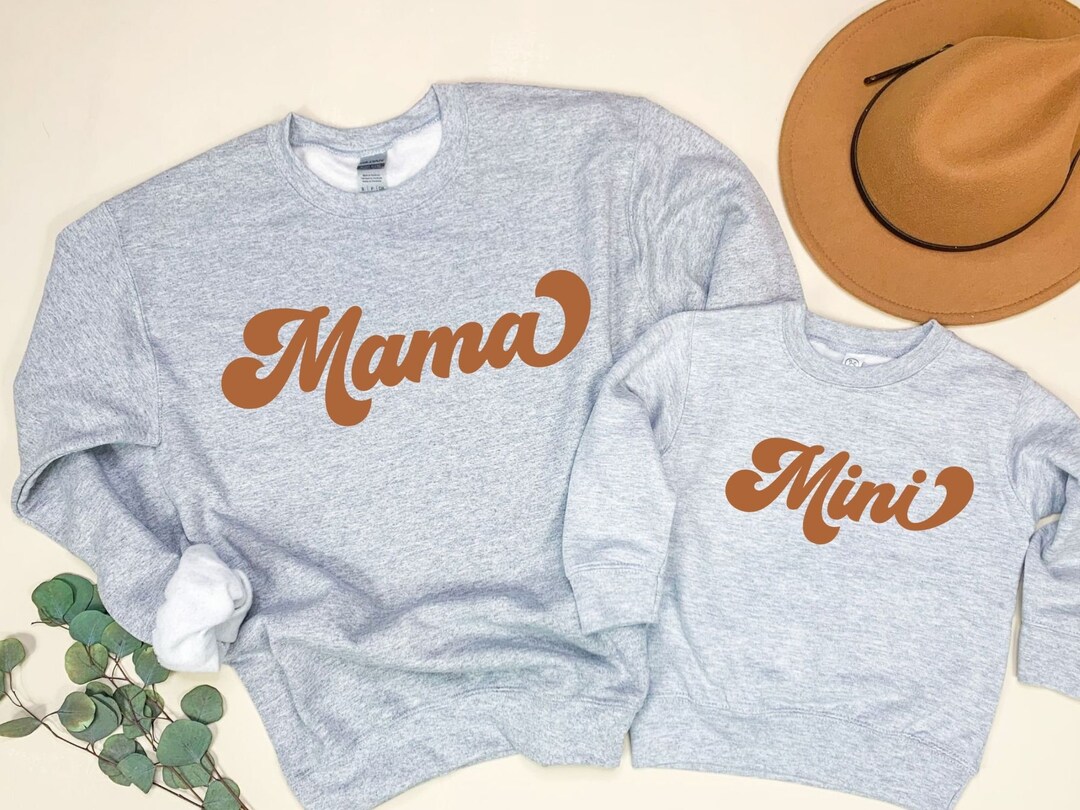 Mama and Mini Shirts, Retro Mama Mini Sweatshirt, Mother Daughter ...