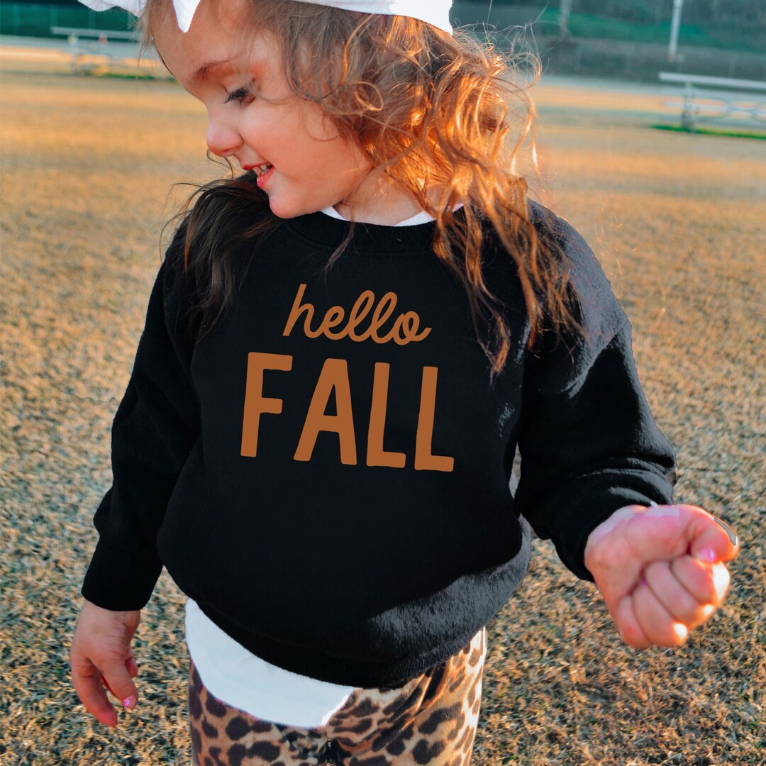 Hello Fall Toddler Sweatshirt, Toddler Thanksgiving Shirt, Kids Fall ...