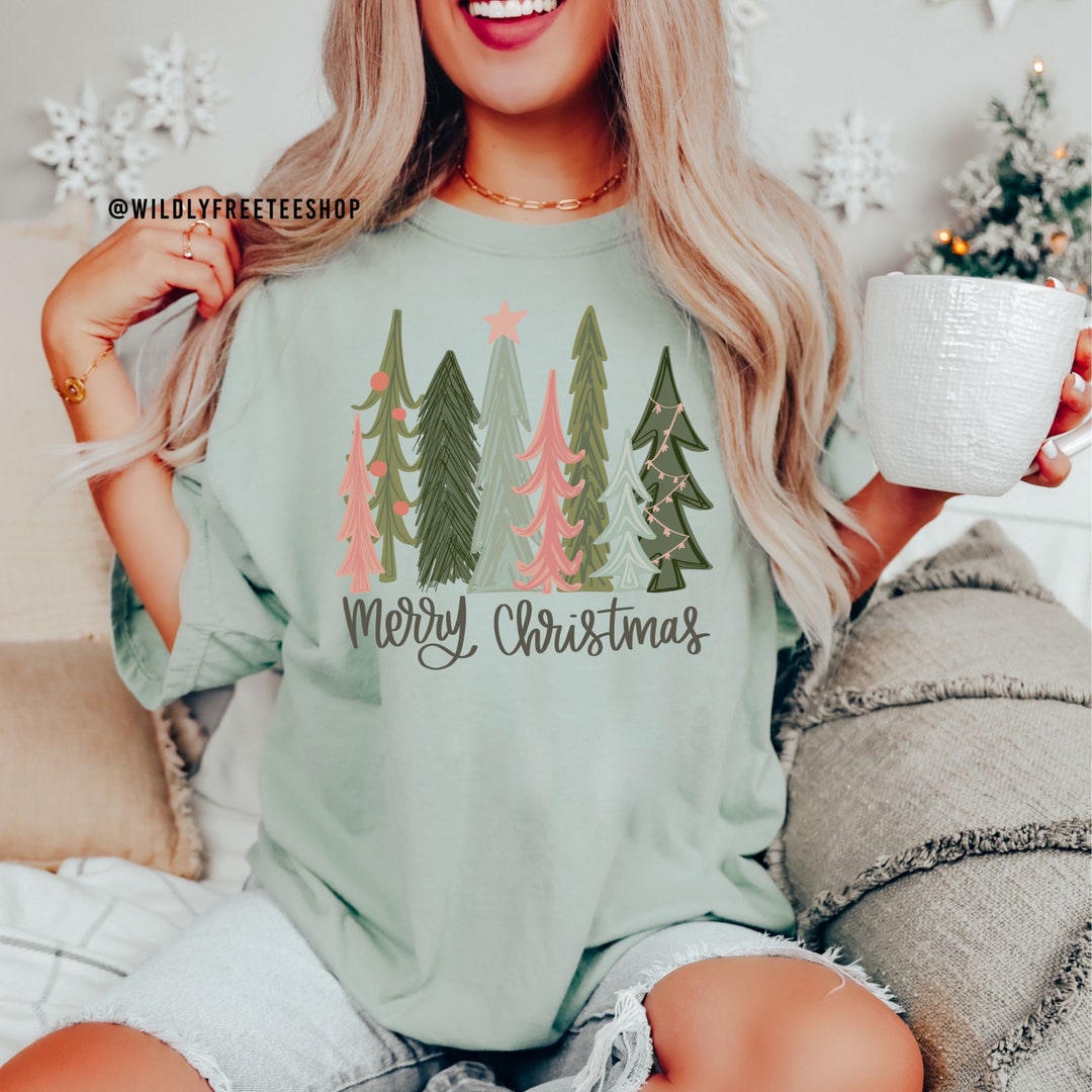 Womens Christmas Tree Shirt, Christmas Shirts for Women, Holiday Shirt ...