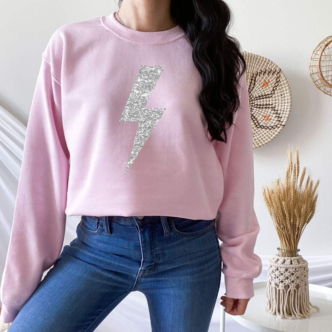 Lightning Bolt Sweatshirt, Glitter Lightning Bolt Shirt, Lightning Bolt ...