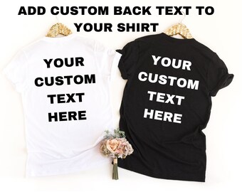 Design or Text on Back of Shirt Hoodie Tank Top - Etsy