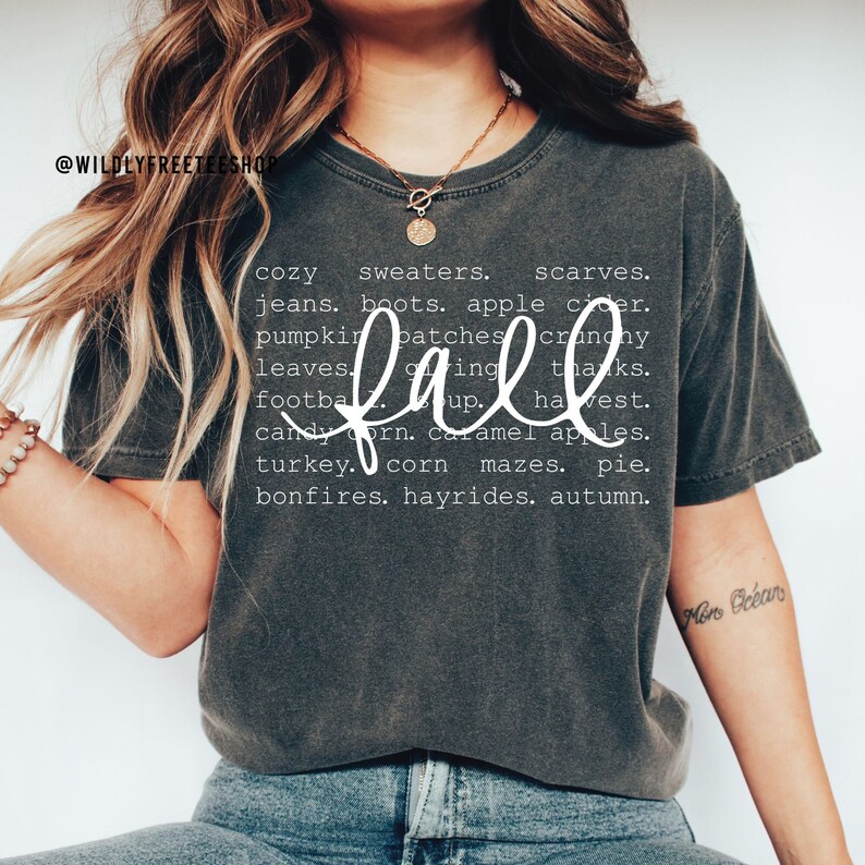 Comfort Colors® Cozy Fall T-shirt: Autumn Season Favorite Word Tee - Etsy