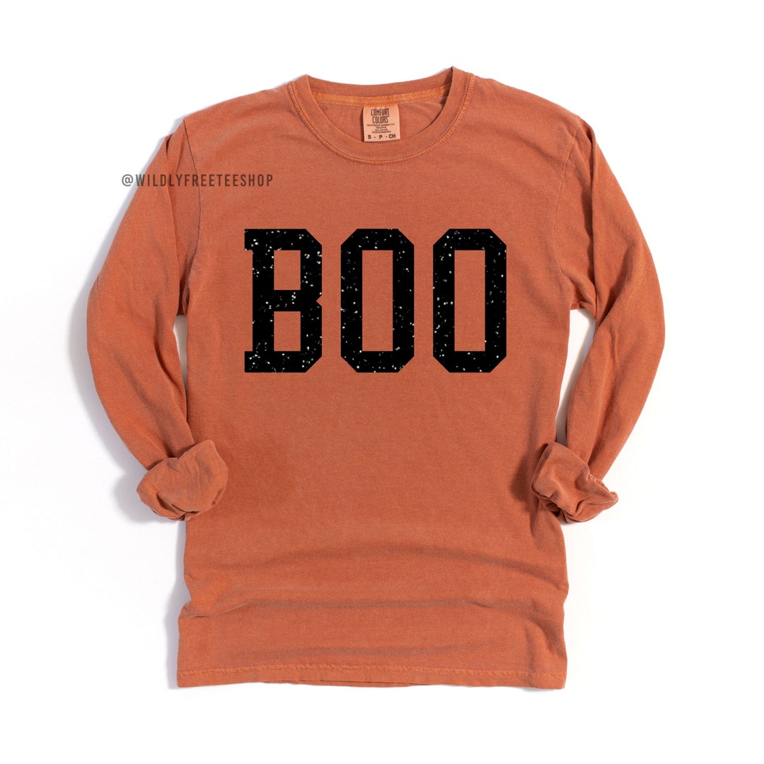 Long Sleeve Boo Shirt, Comfort Colors® Halloween Shirt, Fall Shirts for ...