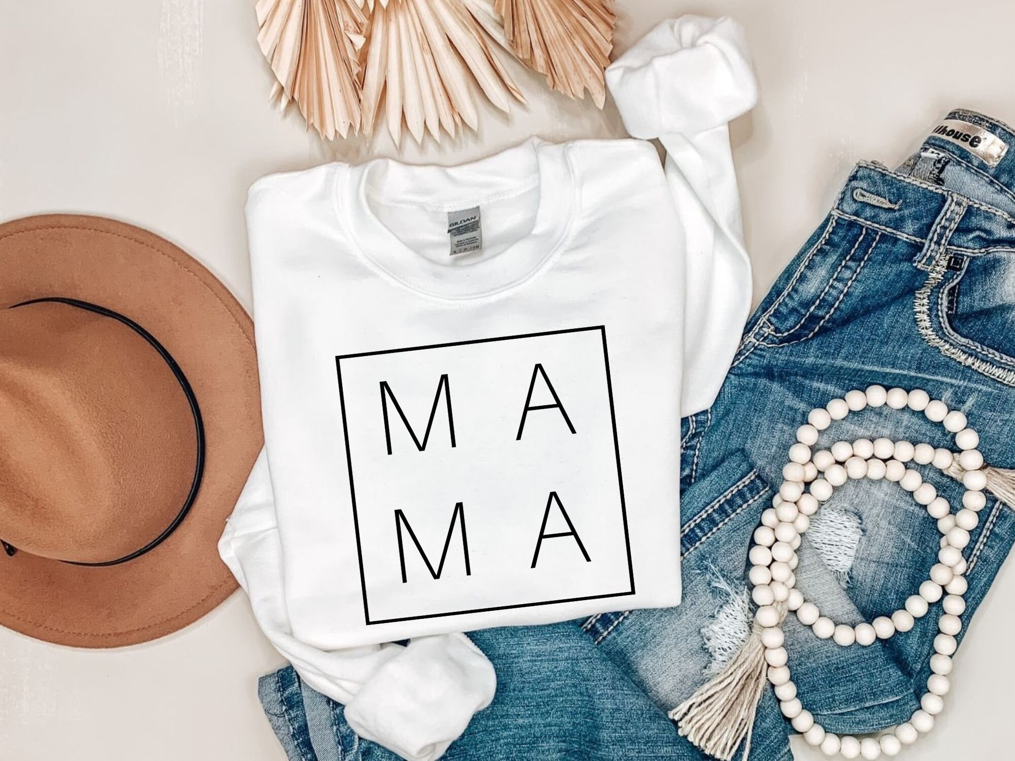 Mama Sweatshirt Mama Square Box Shirt Mama Shirt Mama | Etsy