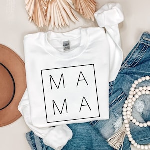 Mama Sweatshirt, Mama Square Box Shirt, Mama Shirt, Mama Square Box ...