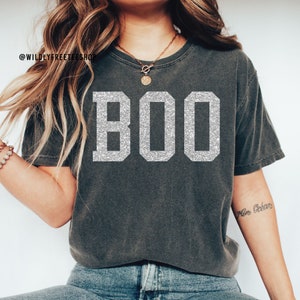 Comfort Colors® Glitter Boo Halloween Shirt, Womens Halloween Shirts ...