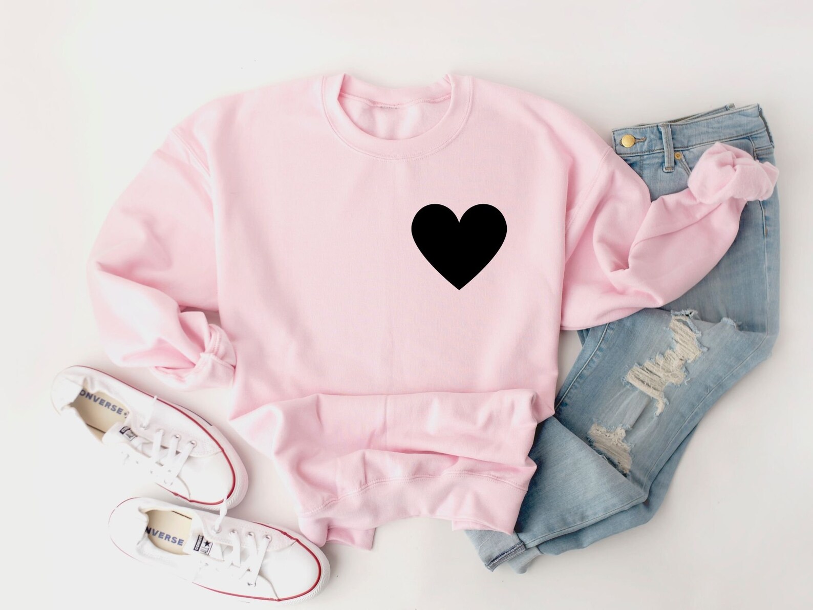 Womens Heart Shirt Black Heart Sweatshirt Heart Pullover - Etsy